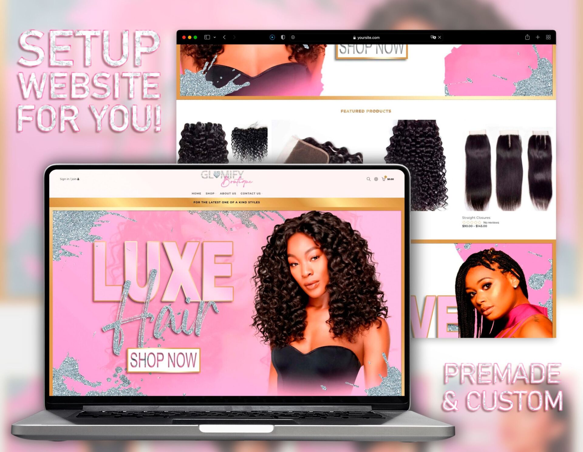 Premade shopify website setup service, Banners Setup with theme for ...